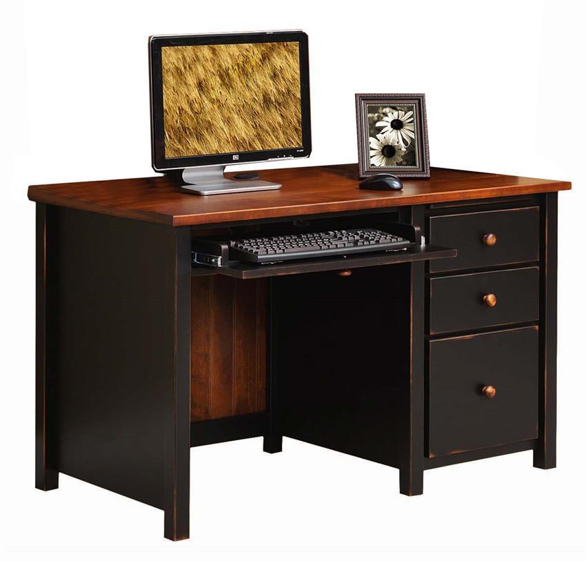 Eshton Single Pedestal Computer Desk from DutchCrafters Amish