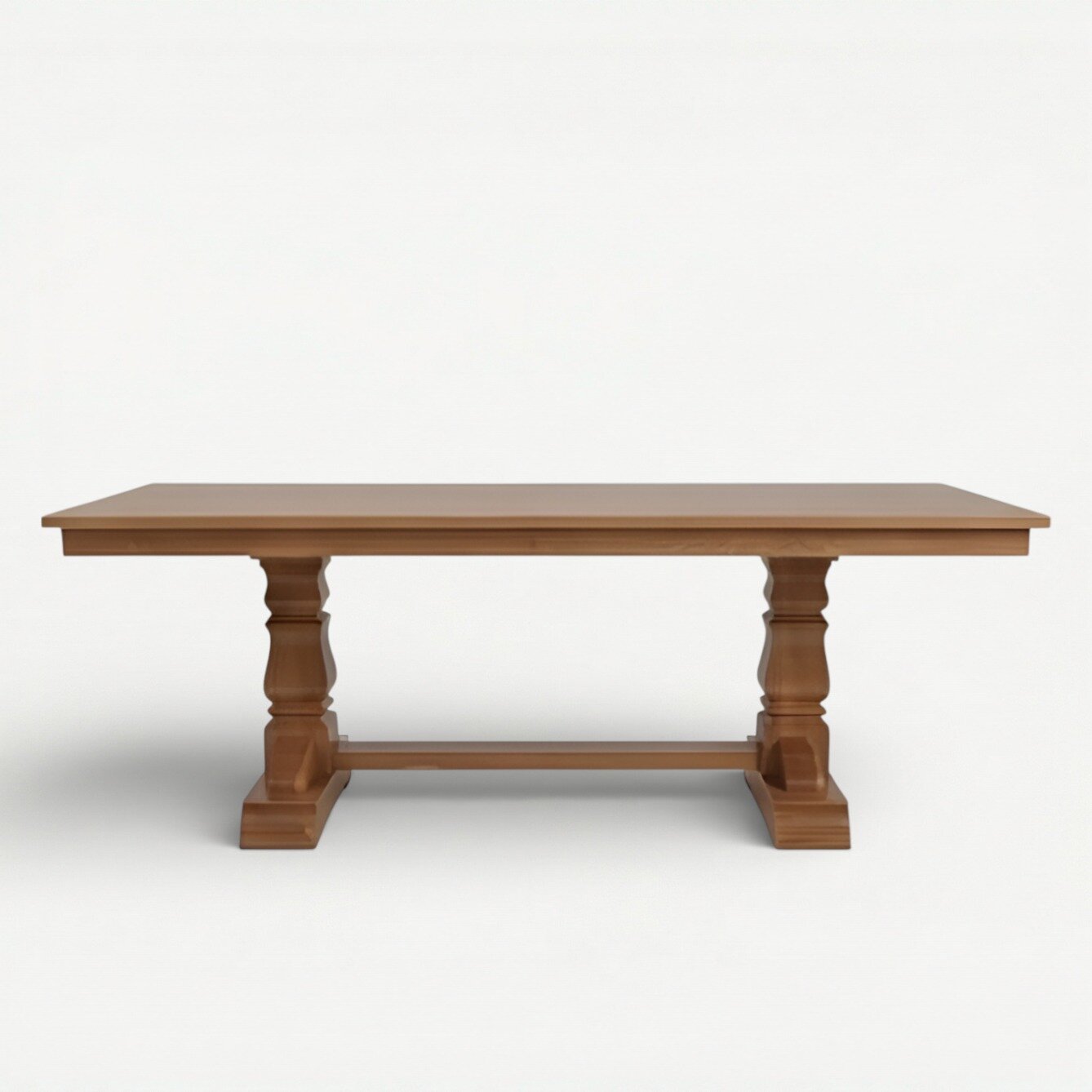 Amish Solid Wood Table With Turned Bases | DutchCrafters
