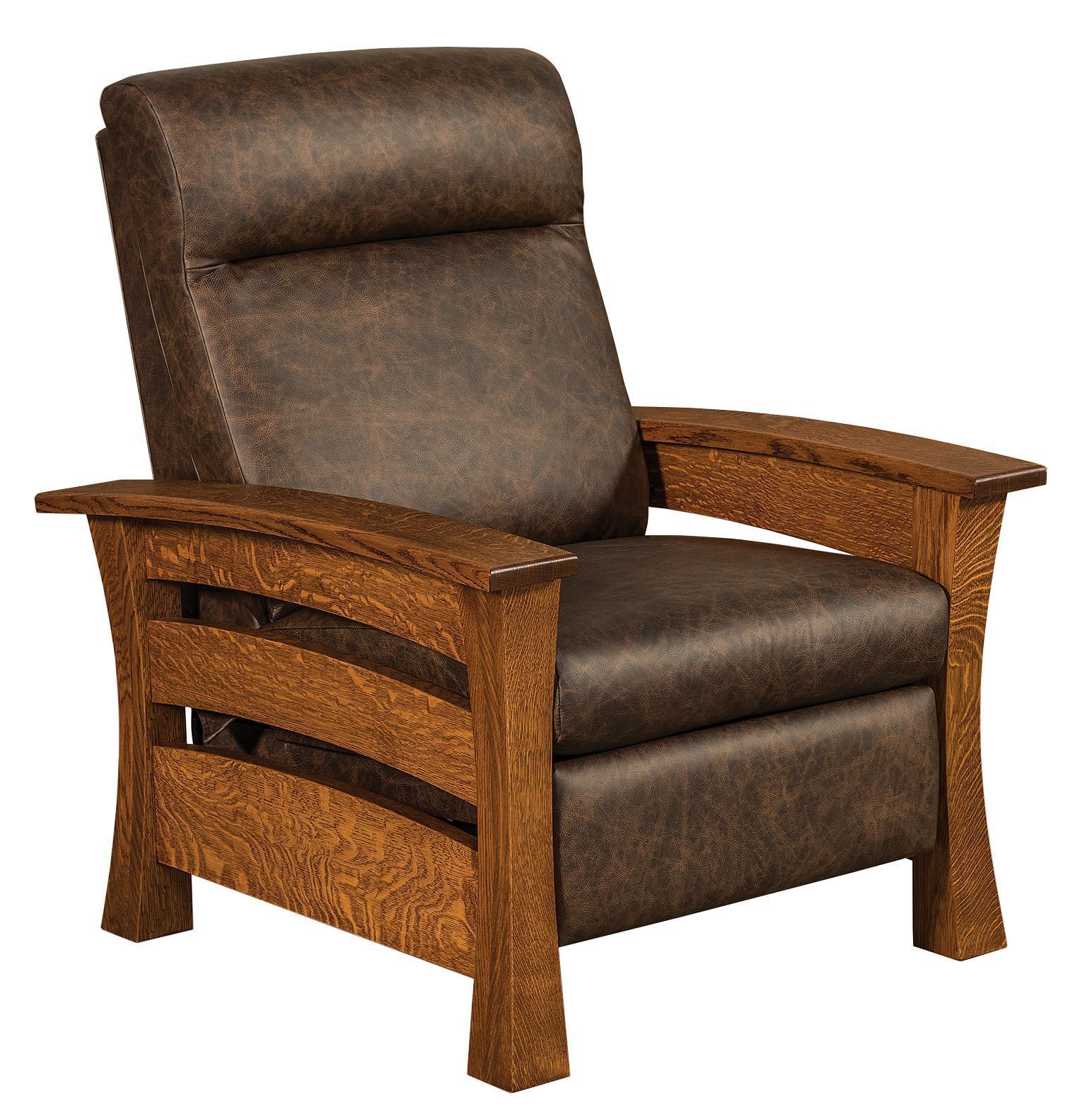 Upholstered Recliner with Stylish Wood Arms | Amish Made