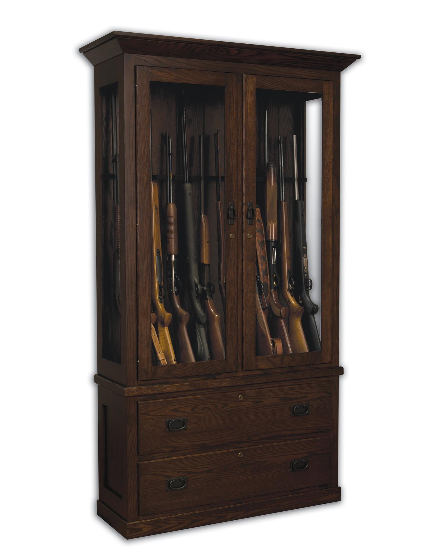 American Mission Wooden Gun Cabinet With Drawers From Dutchcrafters American Mission Wooden Gun Cabinet With Drawers From Dutchcrafters