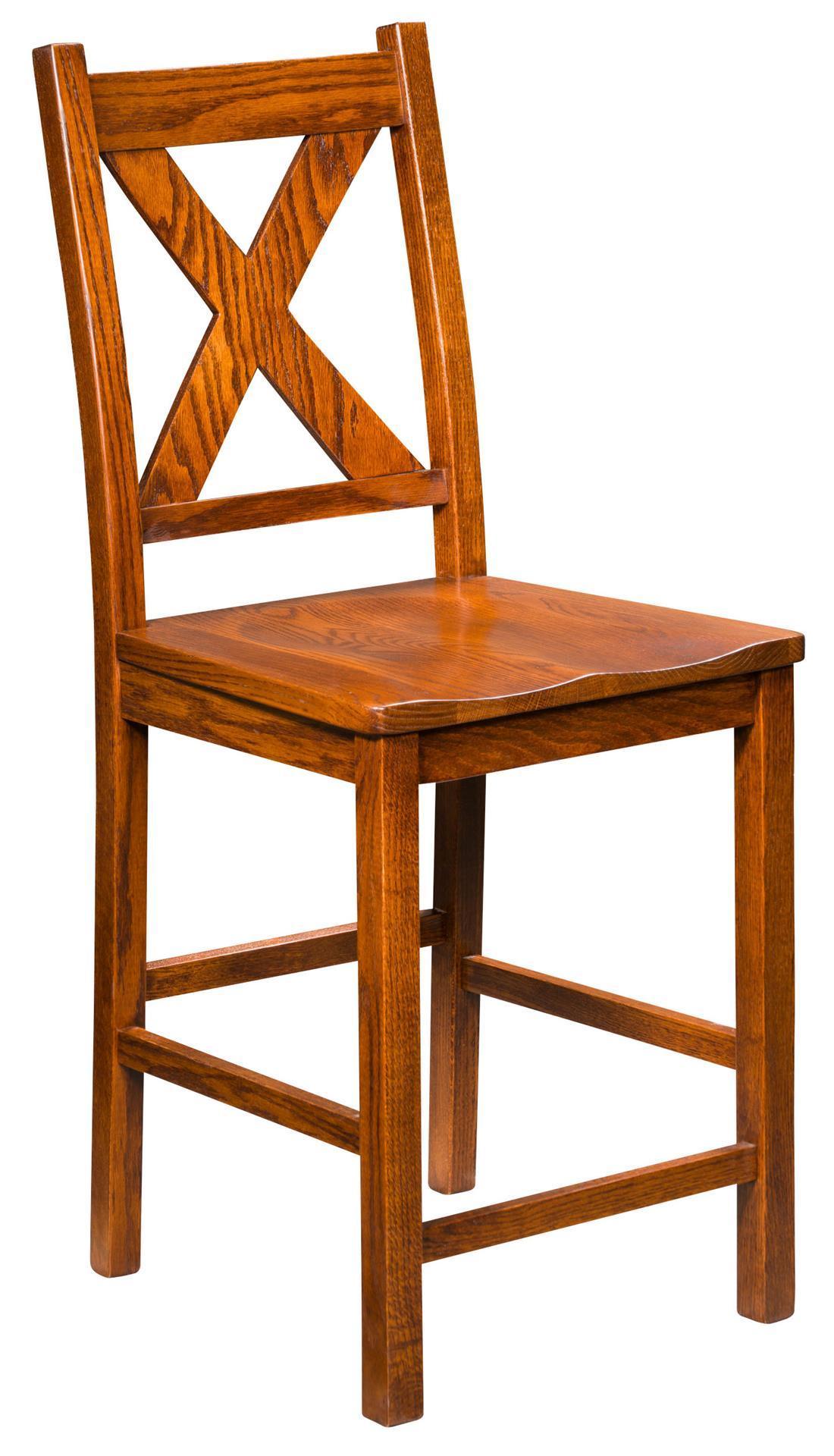 Hardwood X-Back Counter Stool from DutchCrafters Amish Furniture