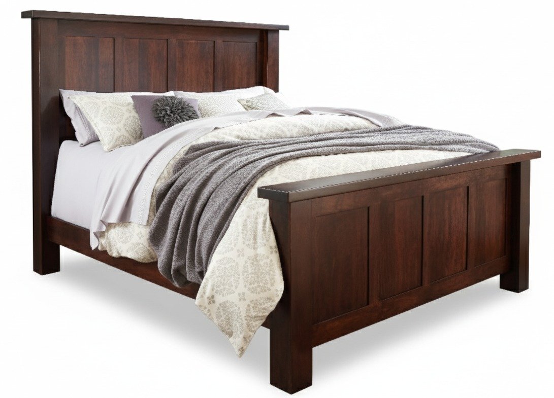 Modern Shaker Panel Bed Frame - Solid Hardwood | DutchCrafters