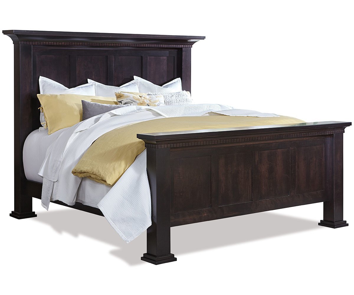 70" Tall Headboard Panel Bed Solid Wood Construction | DutchCrafters