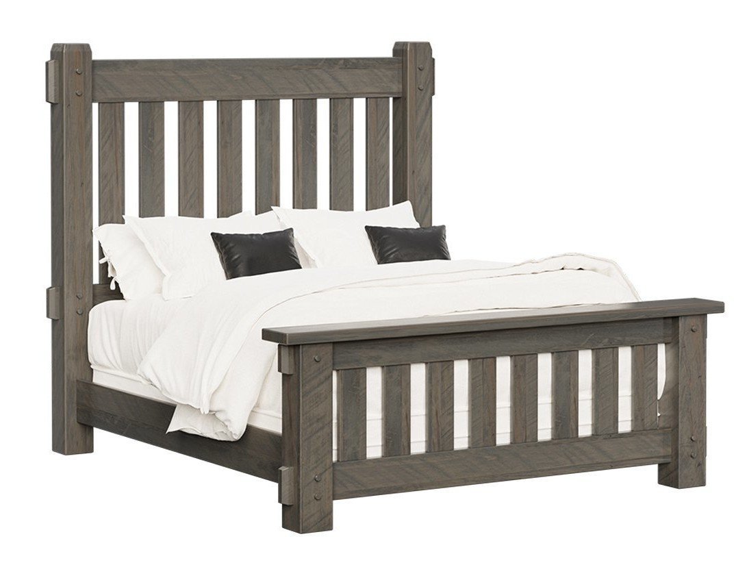 Solid Wood Rustic Bed Frame with Tall Headboard | DutchCrafters