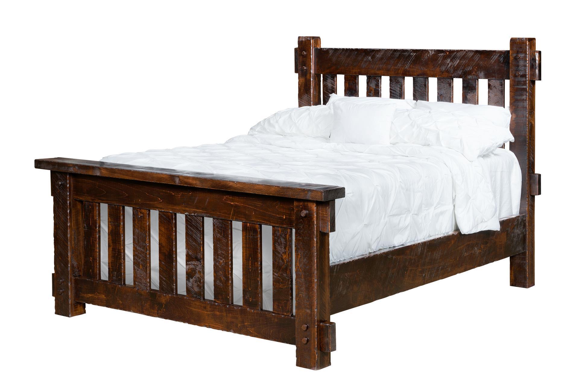 Rustic Rough Sawn Bed with Under Bed Storage (Optional)