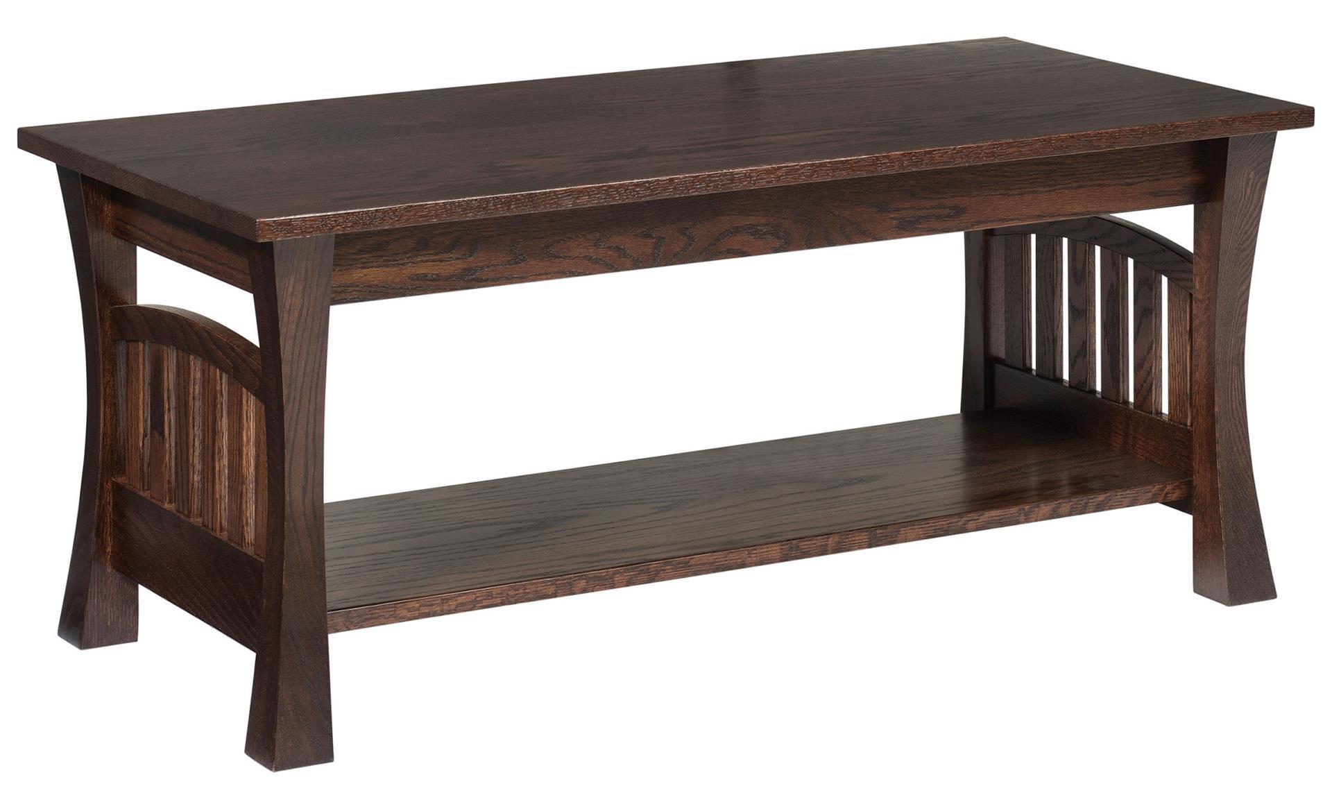 Mission Coffee Table w/ Storage Shelf - Optional Drawer