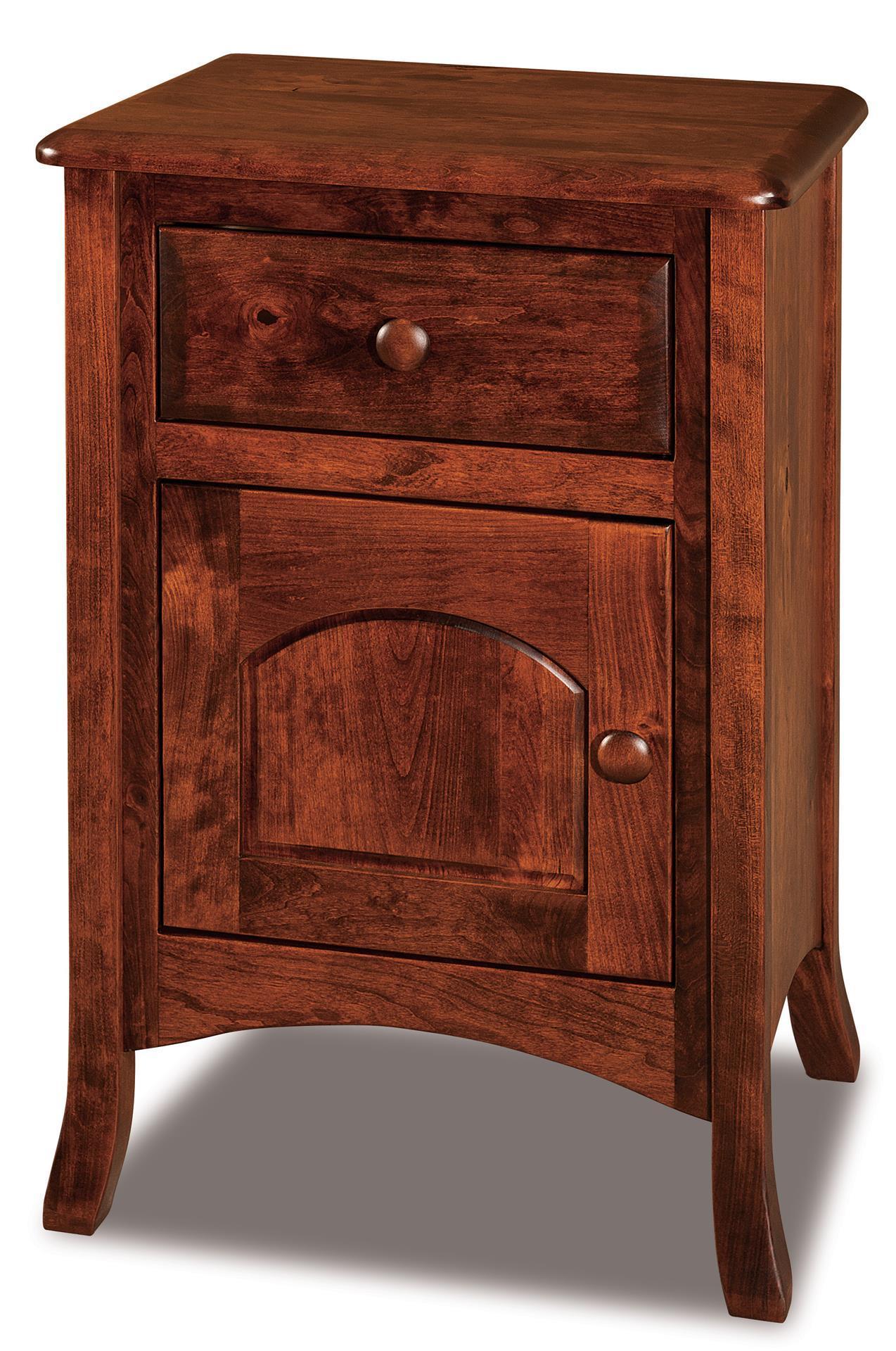 Hardwood Nightstand with One Drawer and One Door from DutchCrafters