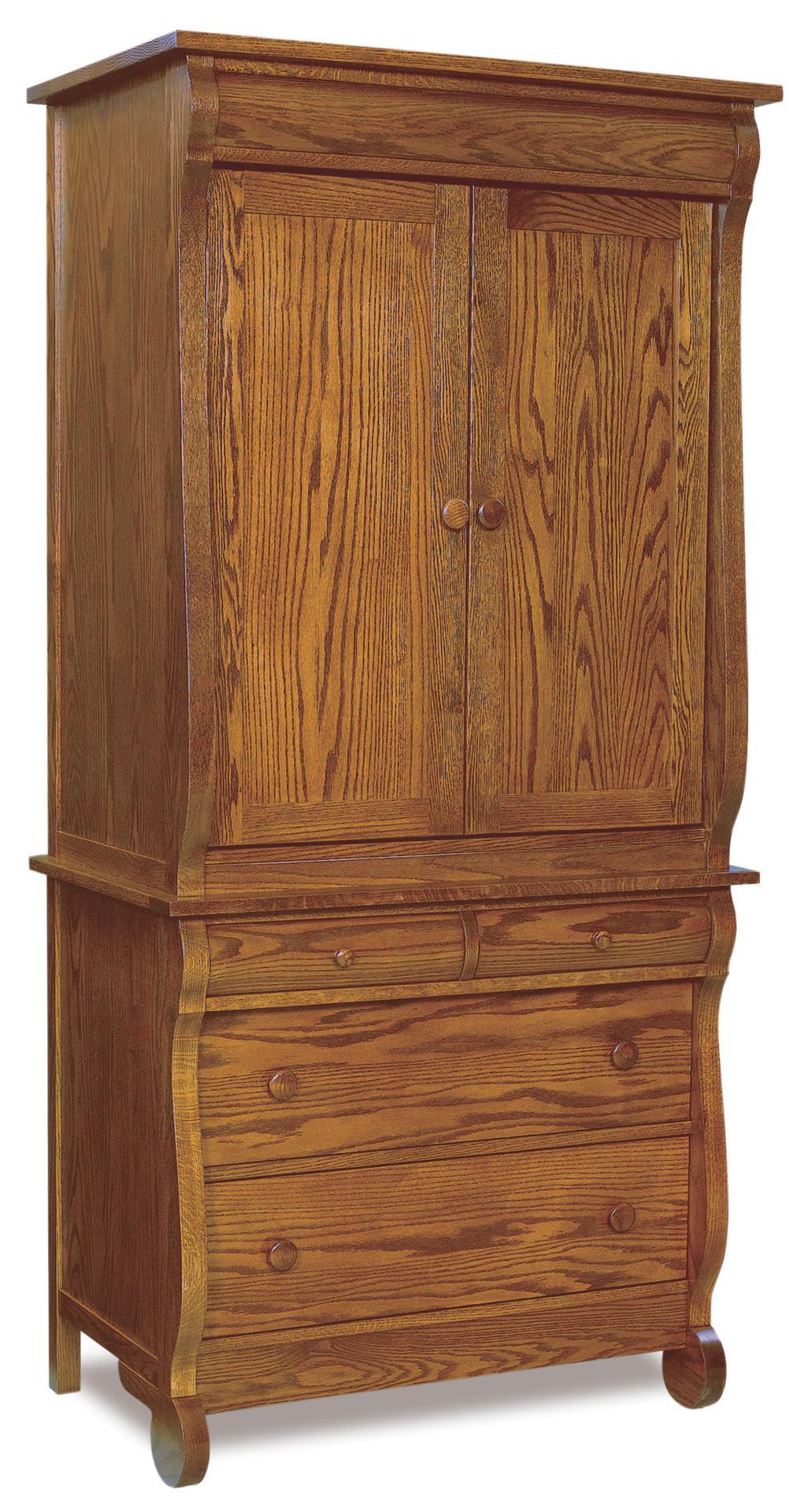 Lydia Classic Sleigh Small Two Piece Armoire from DutchCrafters Amish