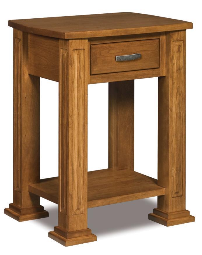Solid Wood 1-Drawer Open Nightstand from DutchCrafters Amish Furniture