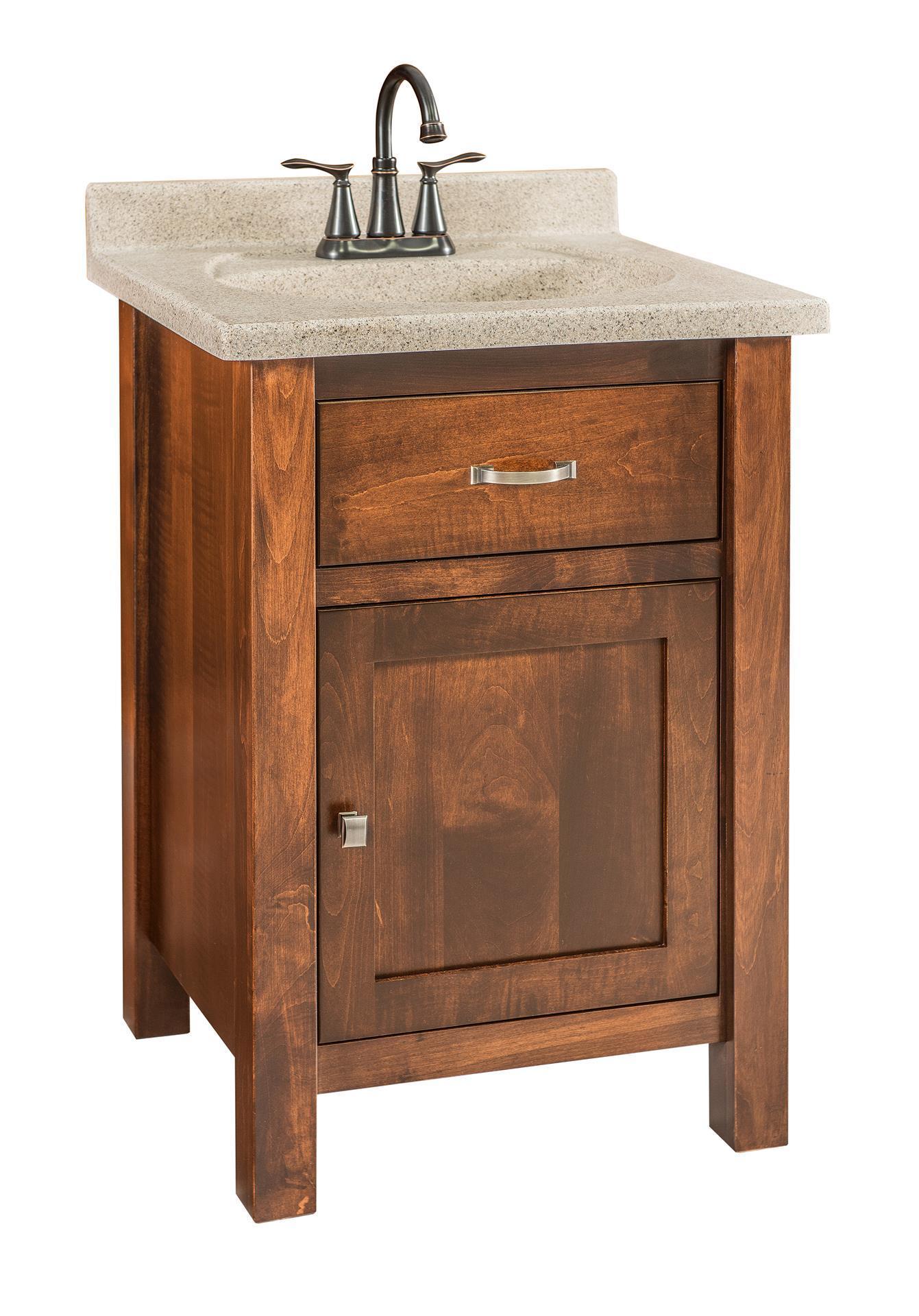 Single Bowl Bath Vanity Base Only from DutchCrafters Amish Furniture