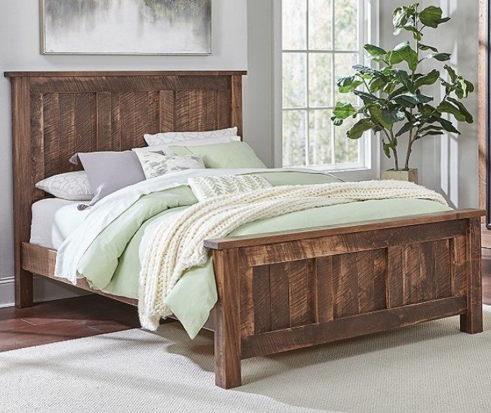 Rustic Wood Panel Bed from DutchCrafters Amish Furniture