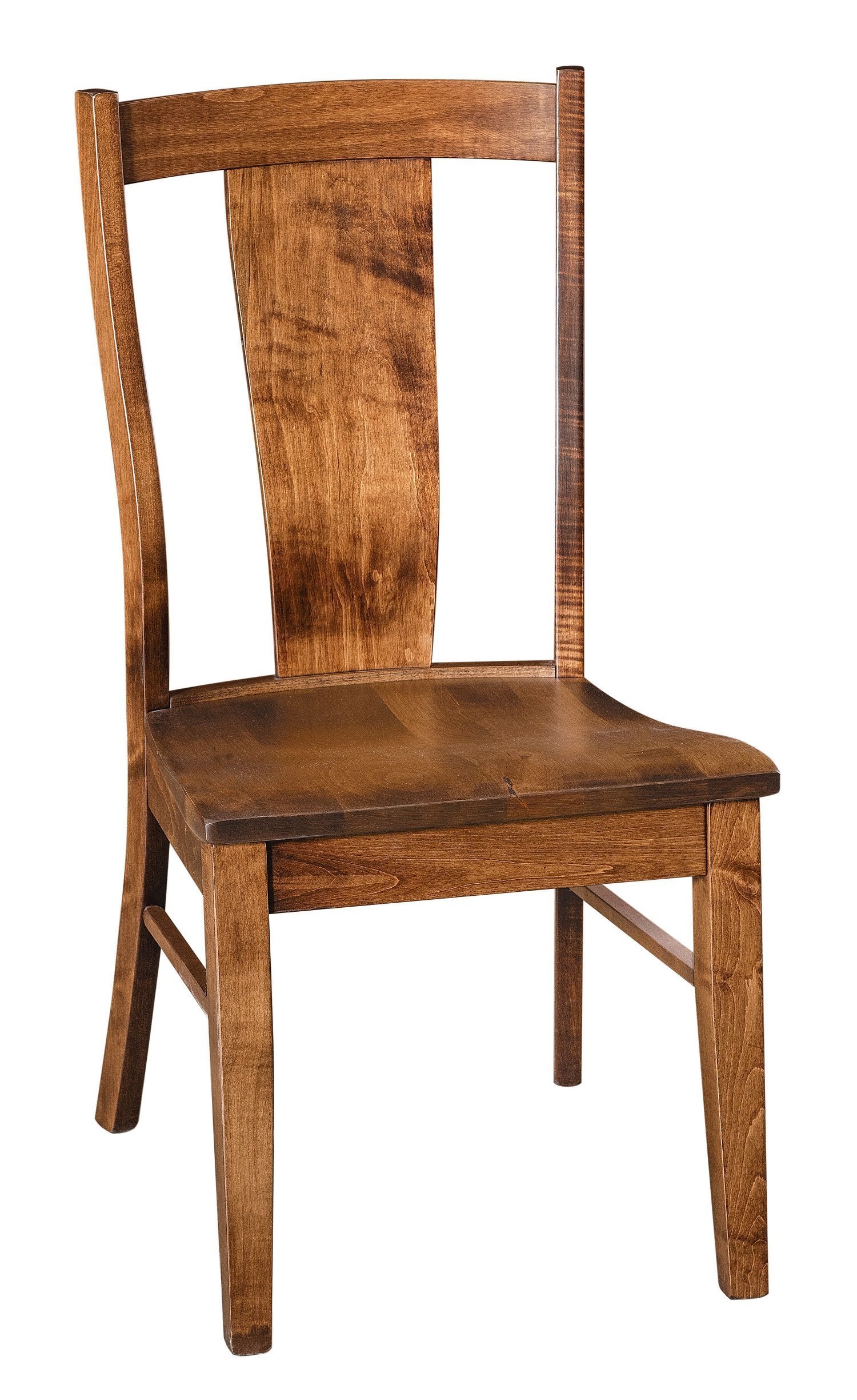 Quick Ship Brown Maple Wood Slot Back Dining Chair - DutchCrafters
