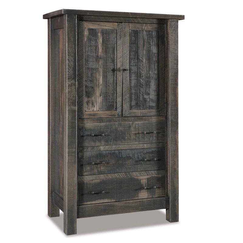 Rustic Armoire with Drawers from DutchCrafters Amish Furniture