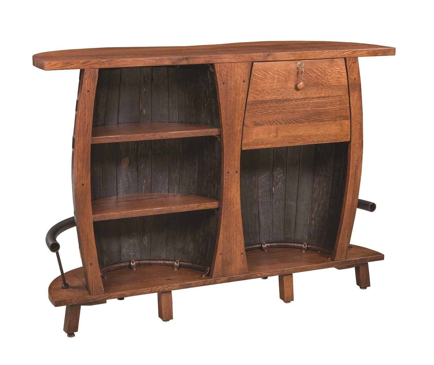 Rustic Barrel Bar by DutchCrafters Amish Furniture Store