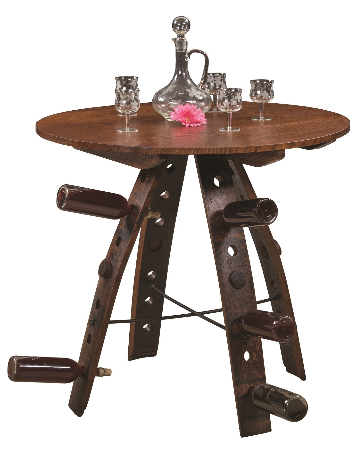 Amish 36" Barrel Stave Table | DutchCrafters Amish Furniture Store