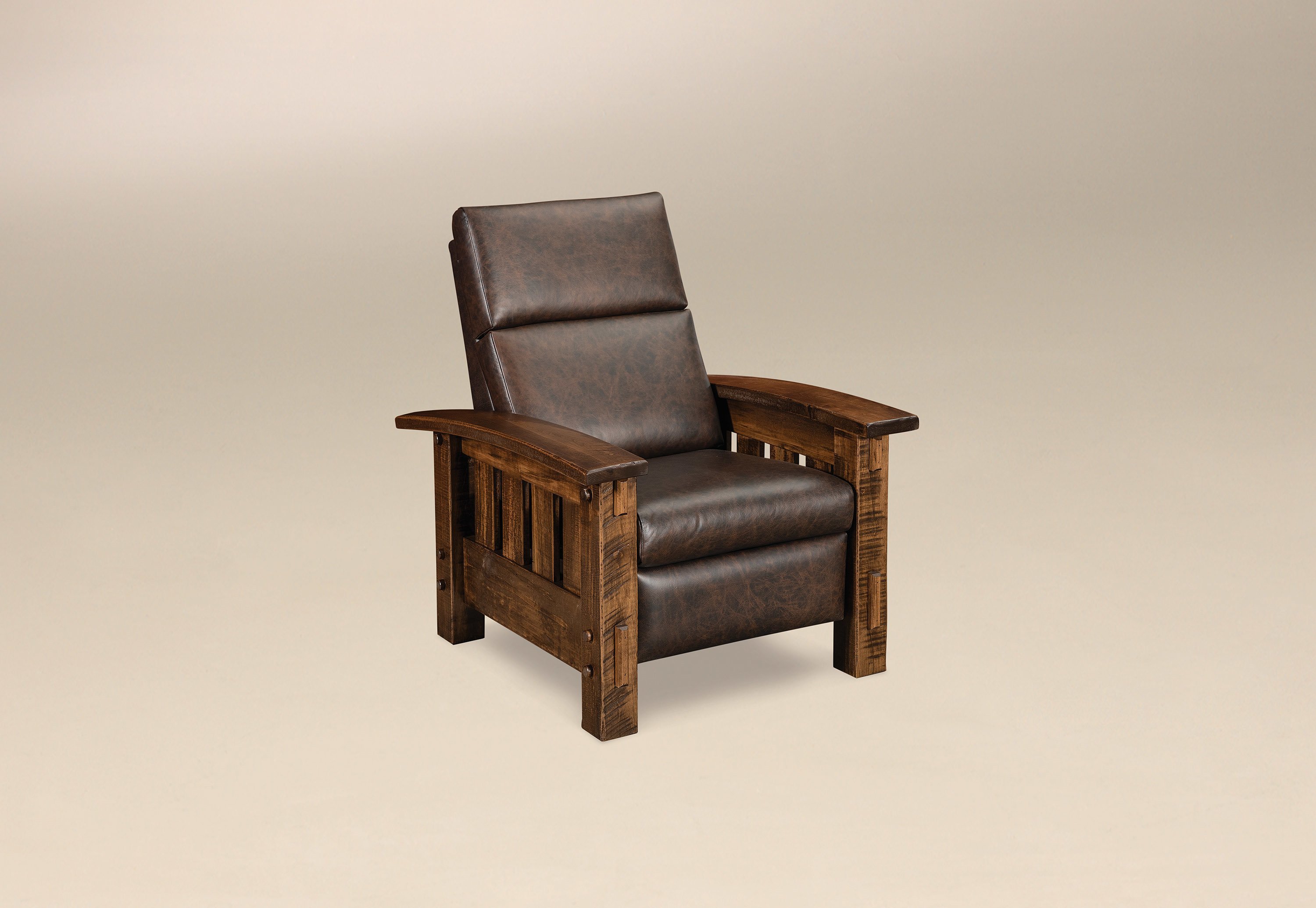 34" Dutton Rough Sawn Wood Recliner from DutchCrafters Amish Furniture