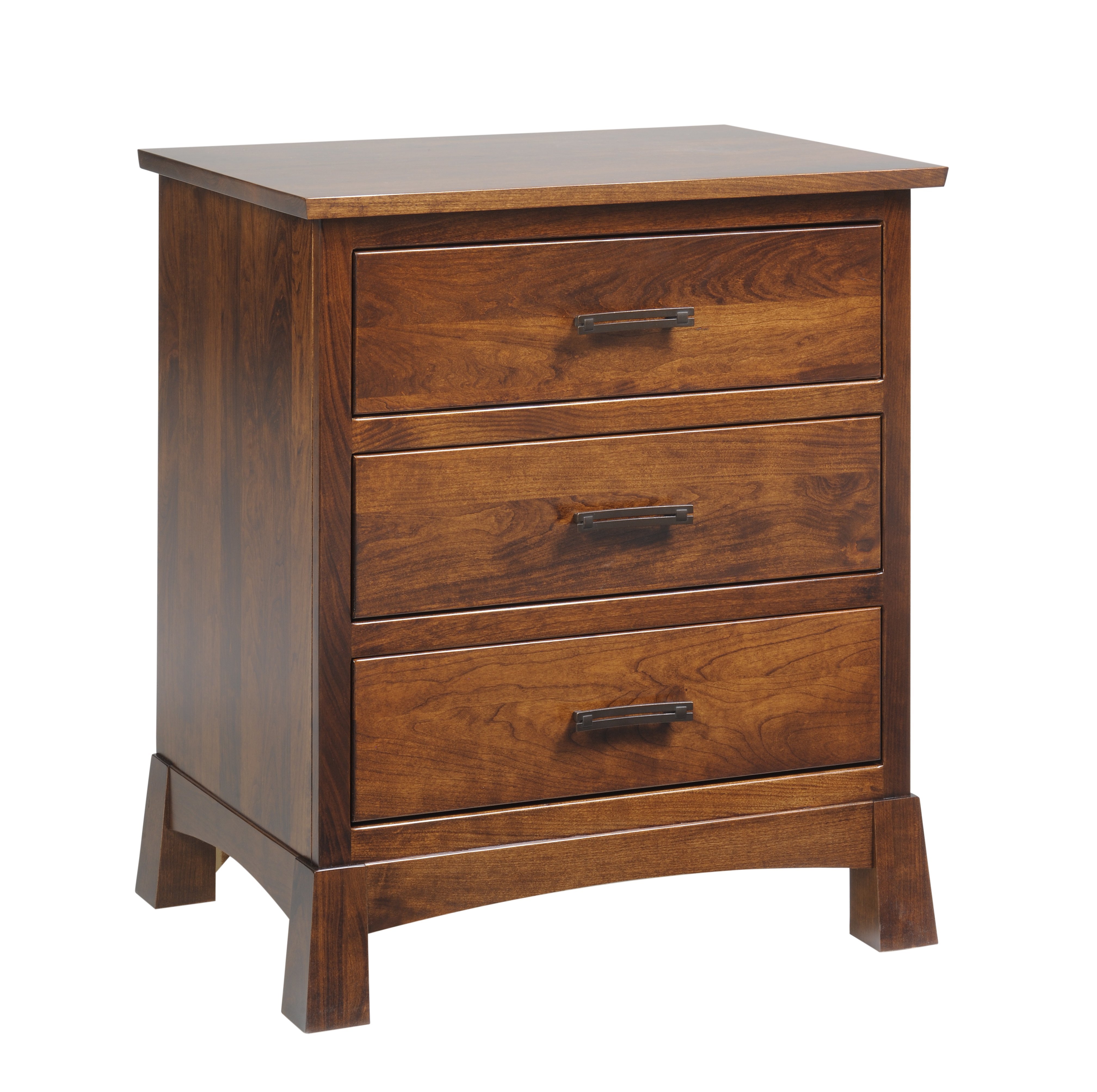 Modern Rustic 3-Drawer Nightstand from DutchCrafters Amish Furniture