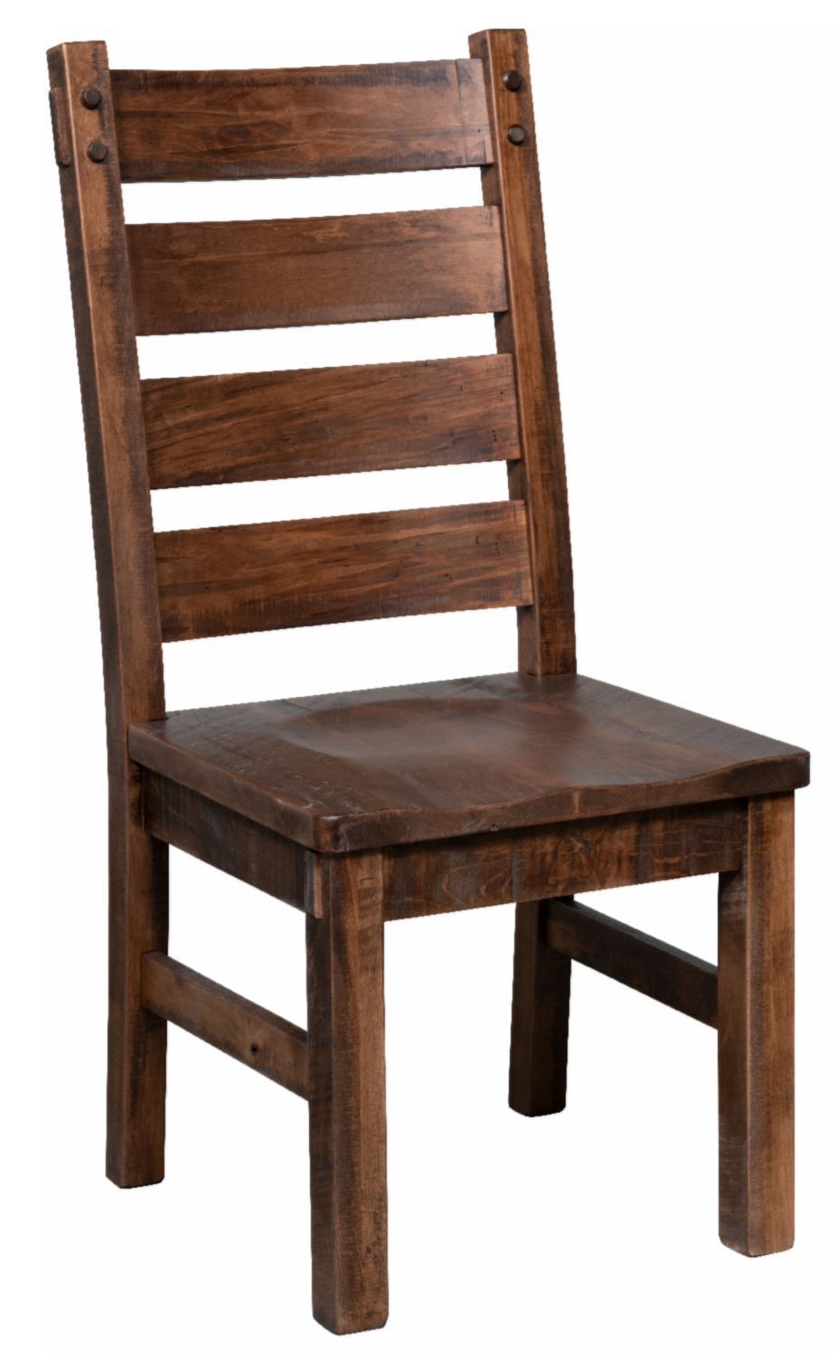 Amish Rustic Wormy Maple Ladder Back Dining Chair from DutchCrafters