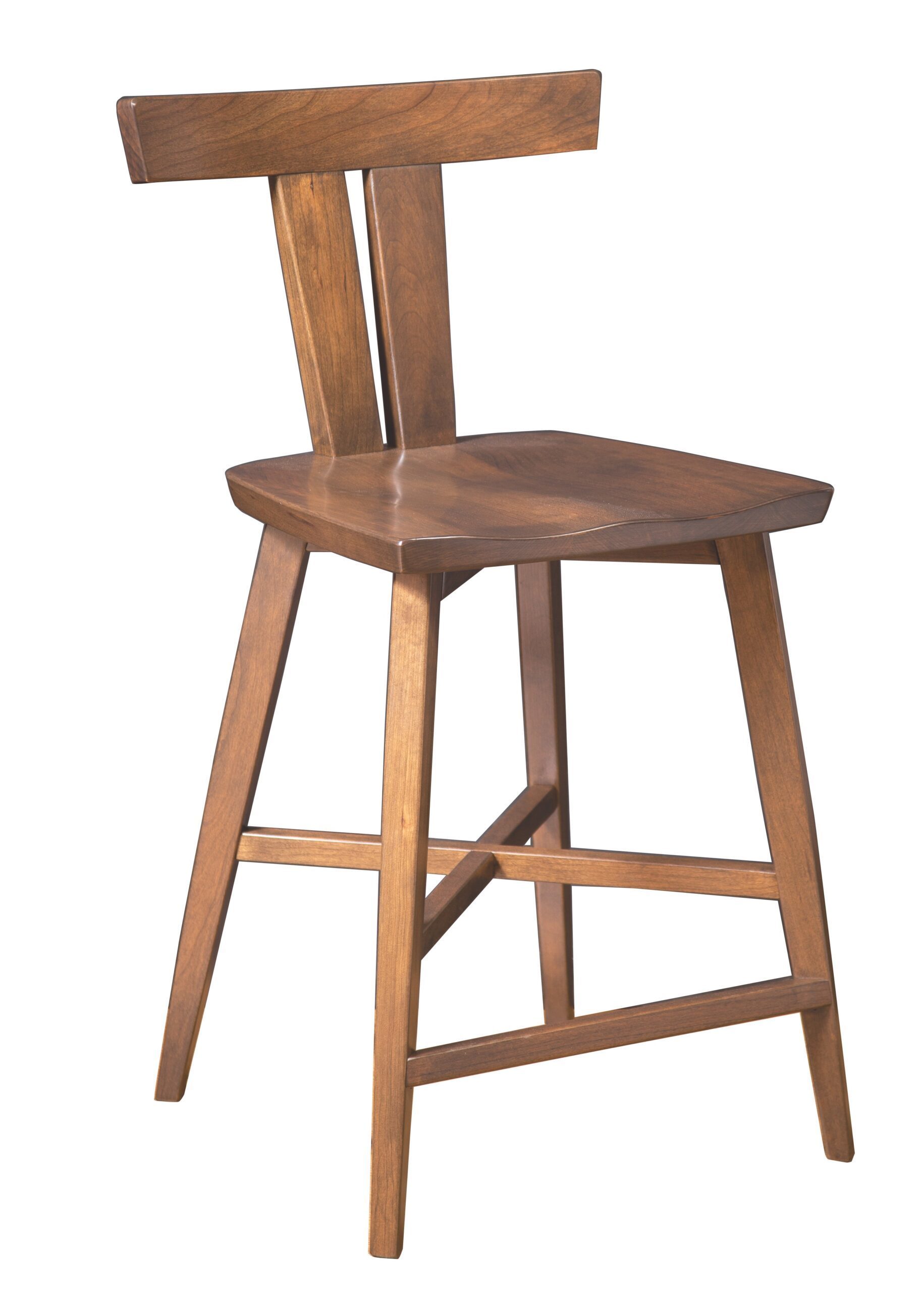 Custom Amish Solid Wood Mid-Century Modern Stool - DutchCrafters