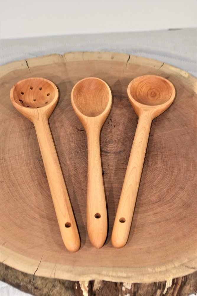 Handcrafted Wooden Spoon Set – Solid Maple Kitchen Spoons USA Made