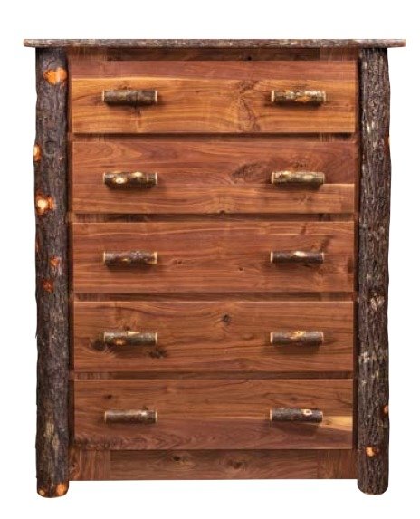 Rustic Hickory Twigs 5-Drawer Chest | DutchCrafters