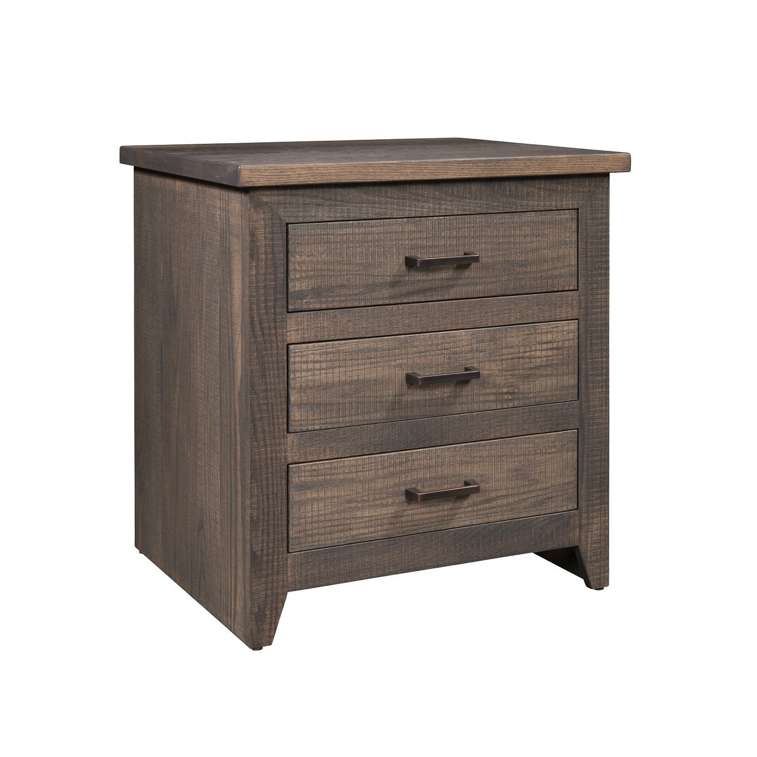 Weathered Loft 3-Drawer Night Stand from DutchCrafters Amish Furniture