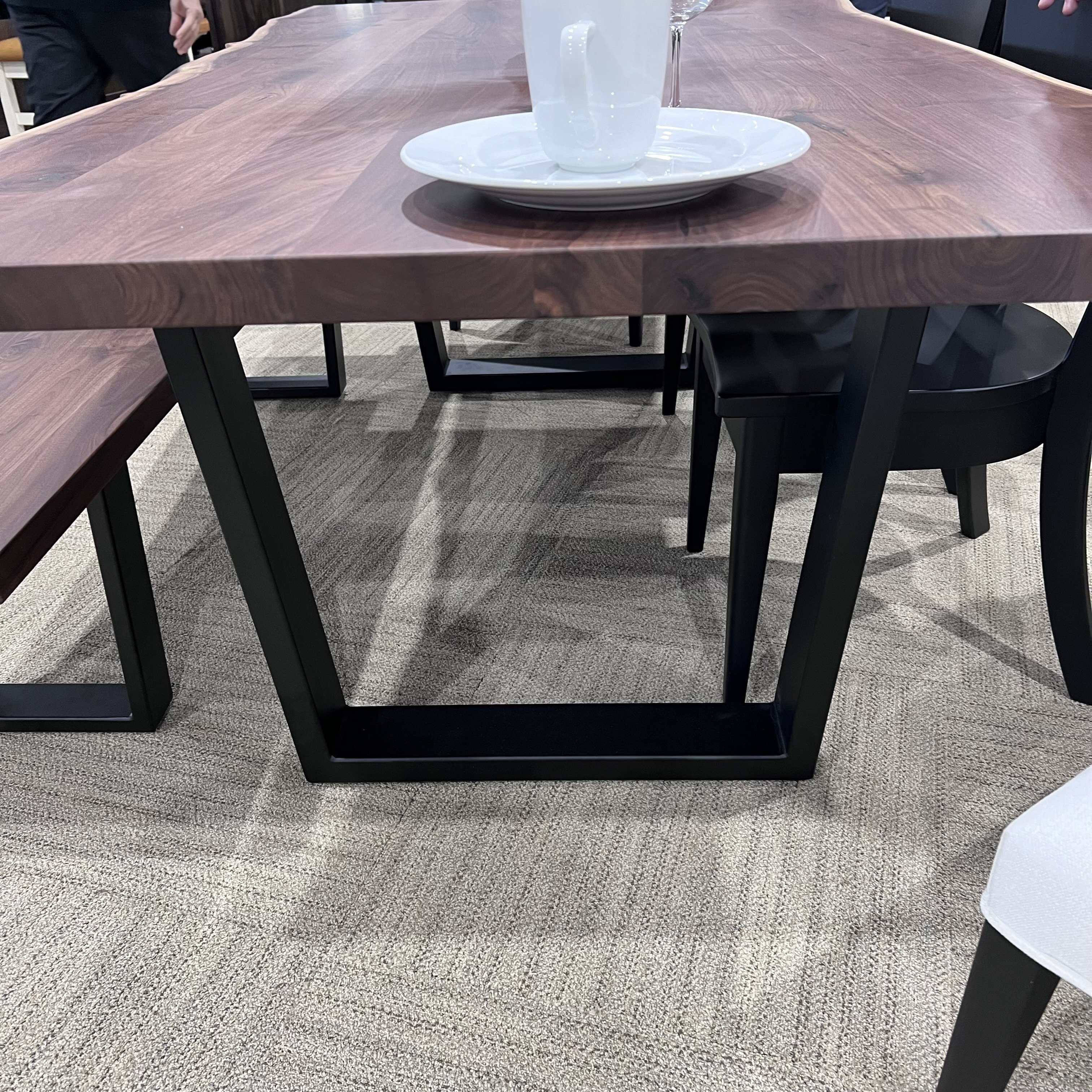 Amish Bordeaux Modern Live Edge Wood Dining Table