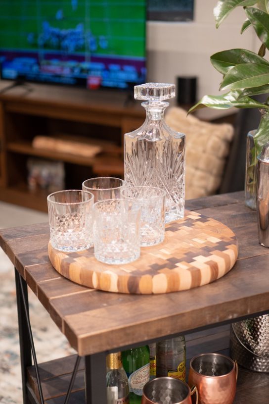 Amish Rustic Reclaimed Wood Rolling Tea Cart