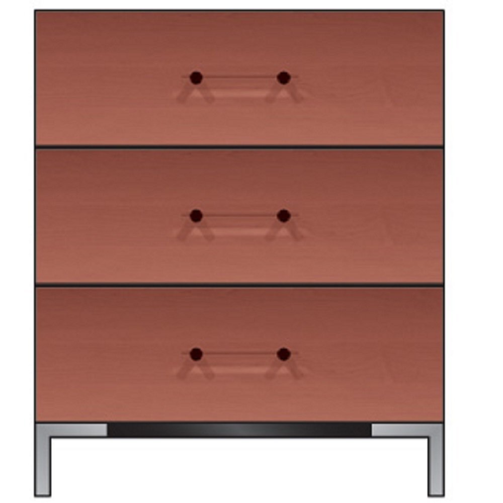 Modern Beside Chest with Metal Base & Concave Drawer from