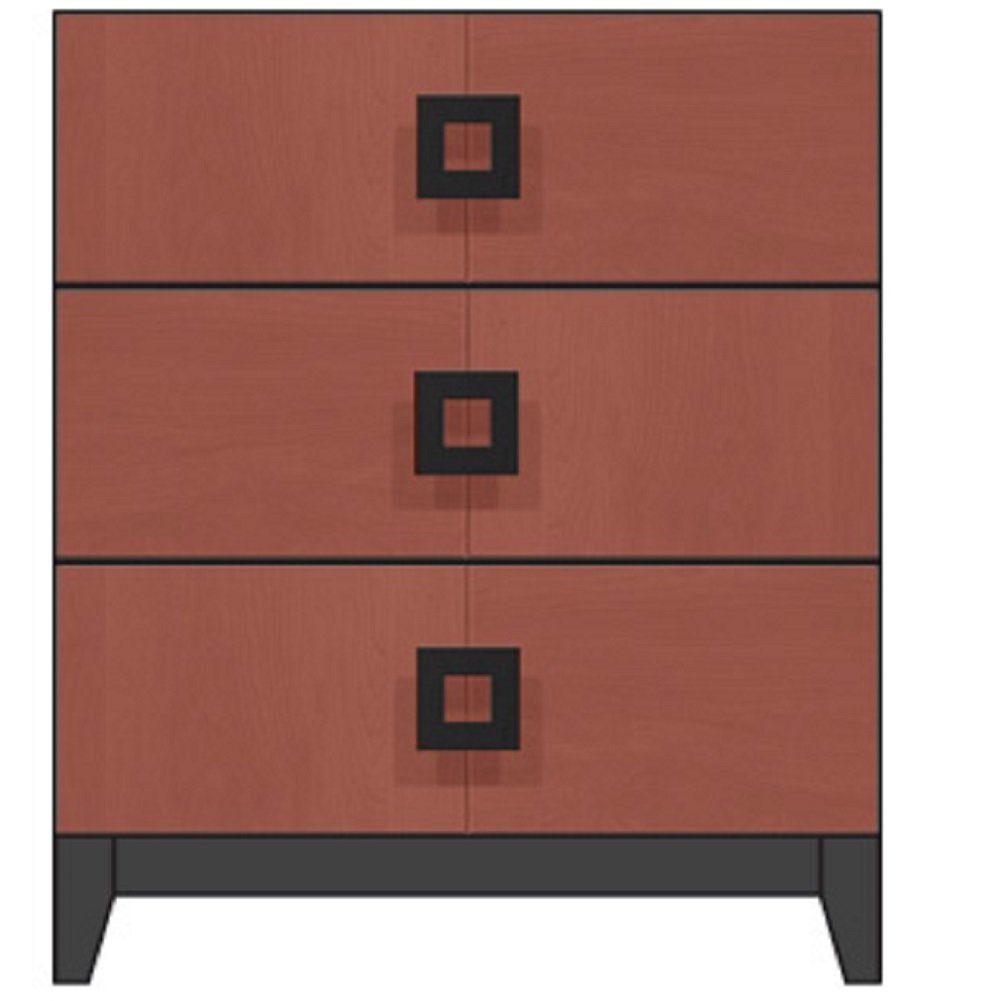Modern Beside Chest with Wooden Base & Panel Drawer from