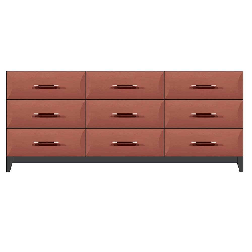 Modern 84" Dresser with Wooden Base & Beveled Drawer from