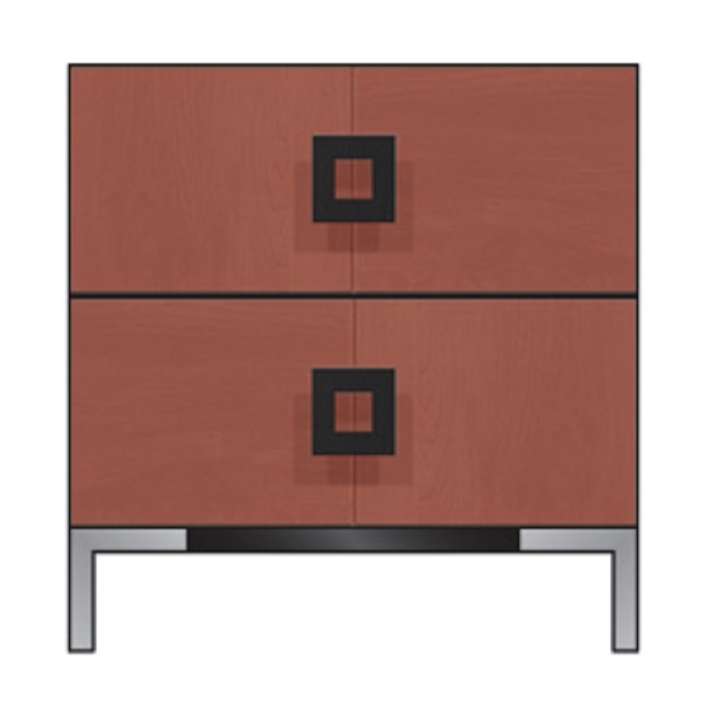 Modern Nightstand with Metal Base & Panel Drawer from DutchCrafters
