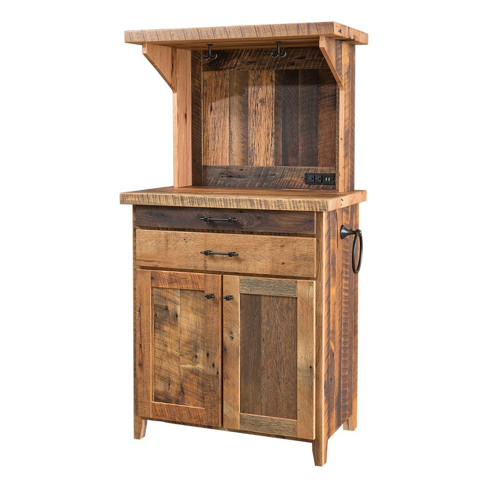 Reclaimed Oak Barnwood Coffee Bar from DutchCrafters Amish Furniture