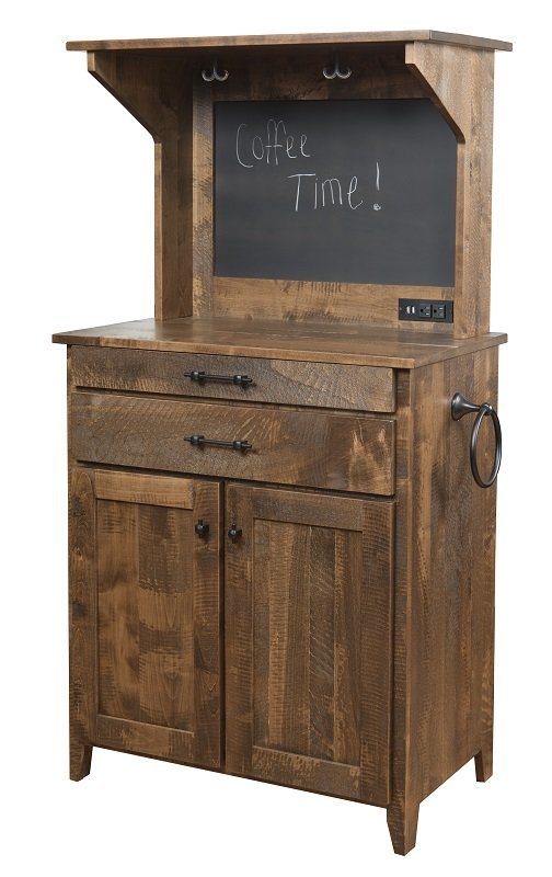 Rough Sawn Brown Maple Coffee Bar from DutchCrafters Amish Furniture