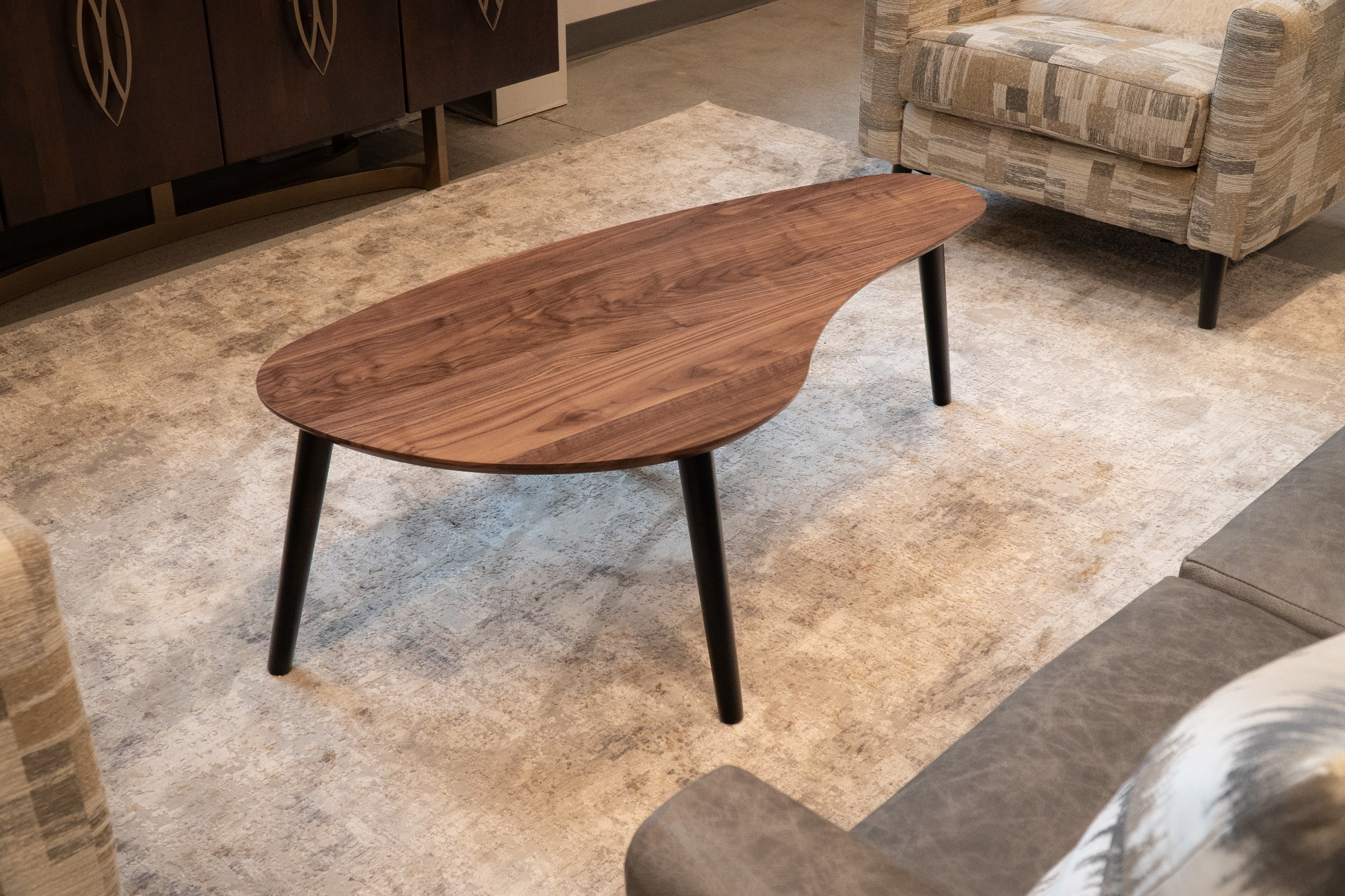 Mid century kidney shaped coffee table store