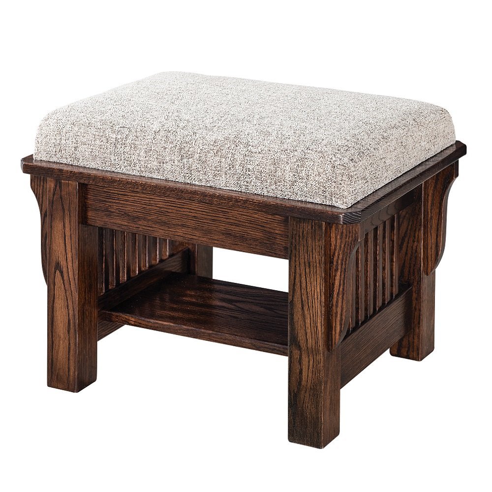 Mission Upholstered Footstool - Amish Handcrafted in the USA