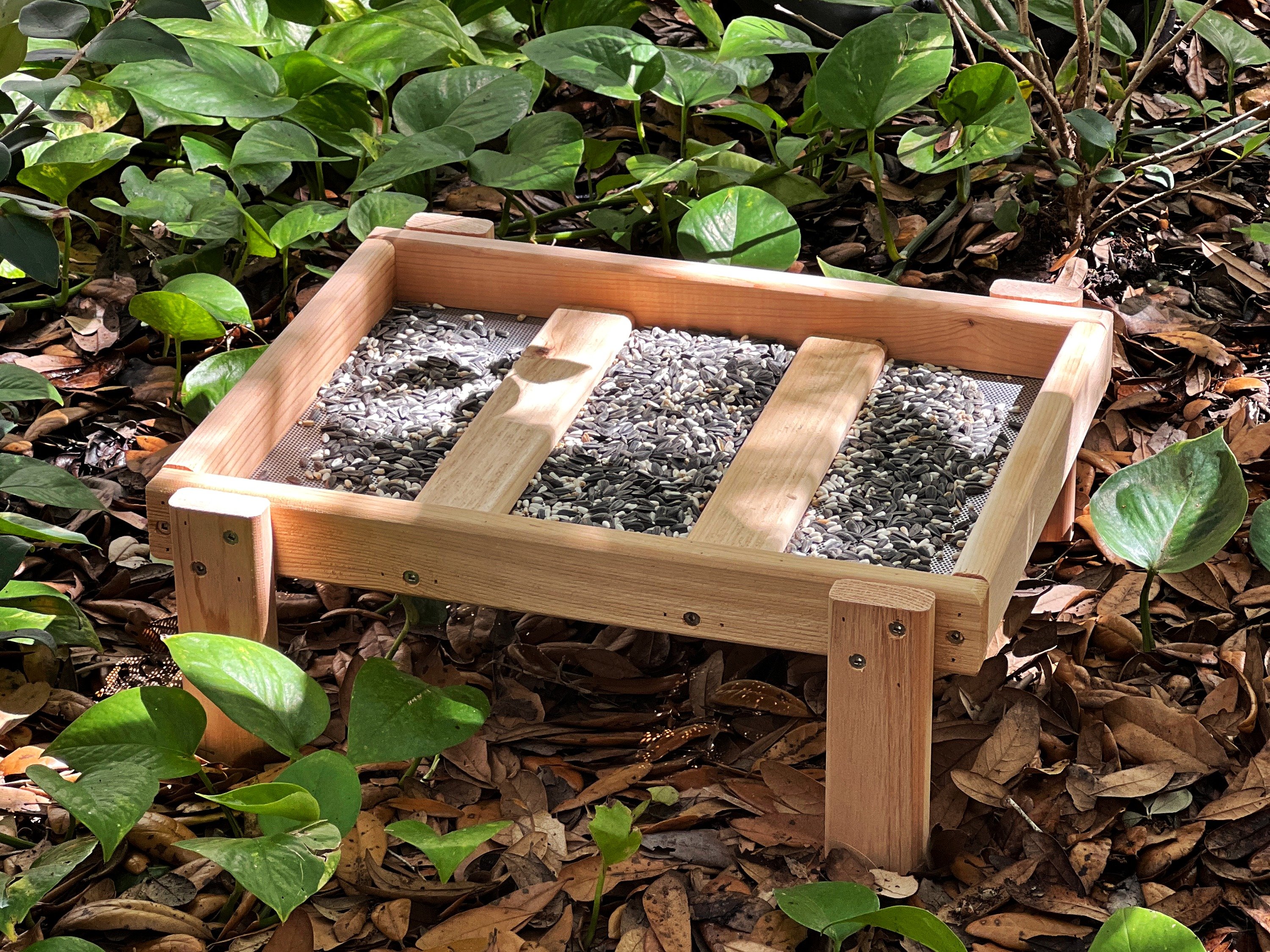 Cedar Ground Feeder W/Reinforced Tray | Eco Friendly Digs