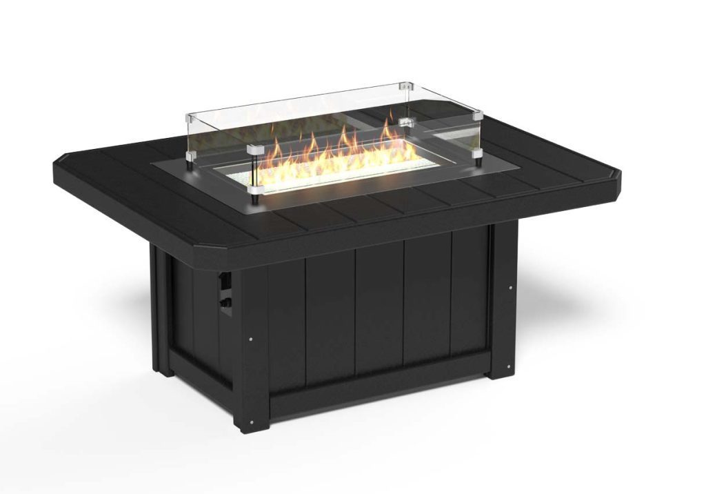 LuxCraft Rectangular Fire Pit Patio Coffee Table | DutchCrafters