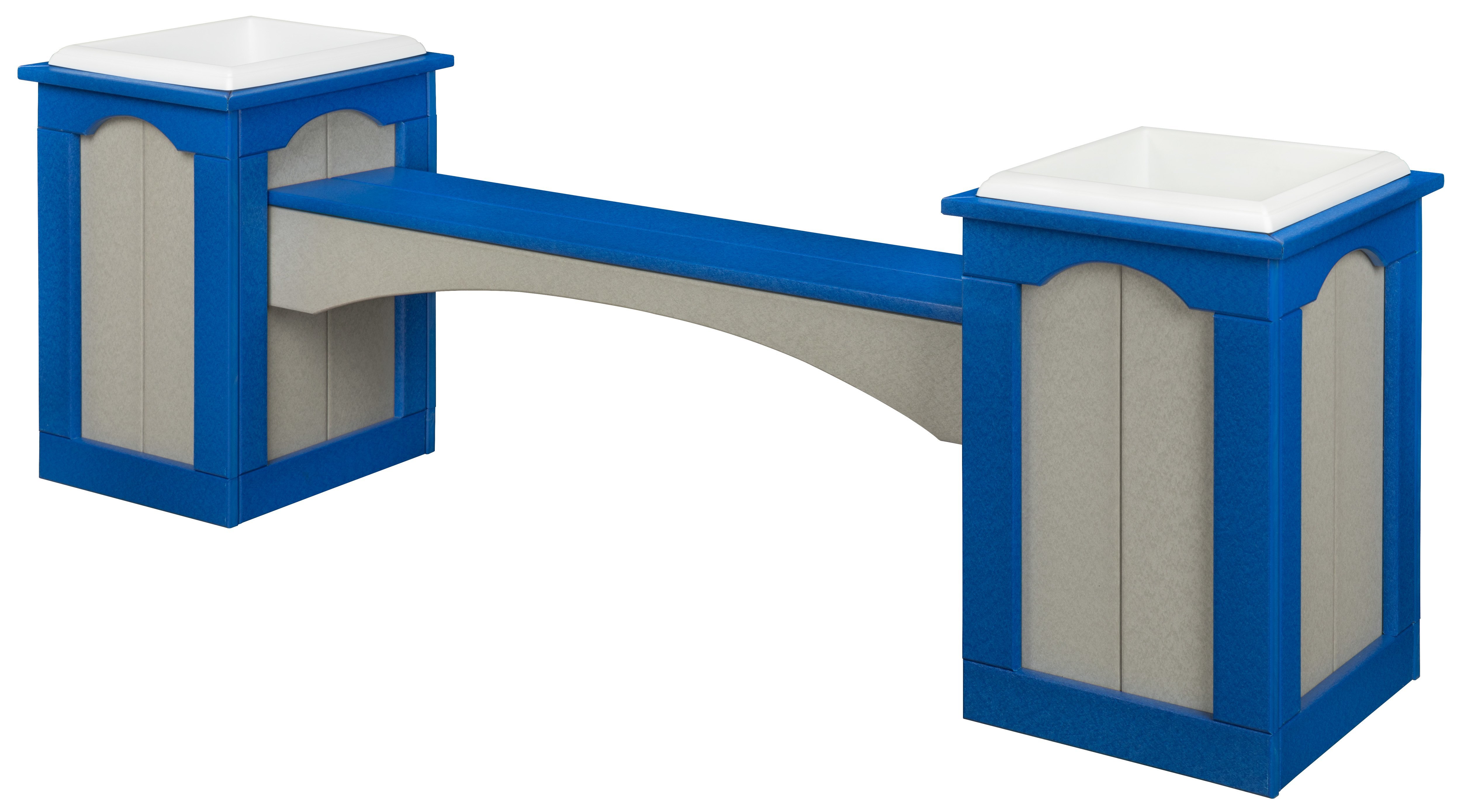 Poly Outdoor Bench with Planters | Amish Outdoor Furniture