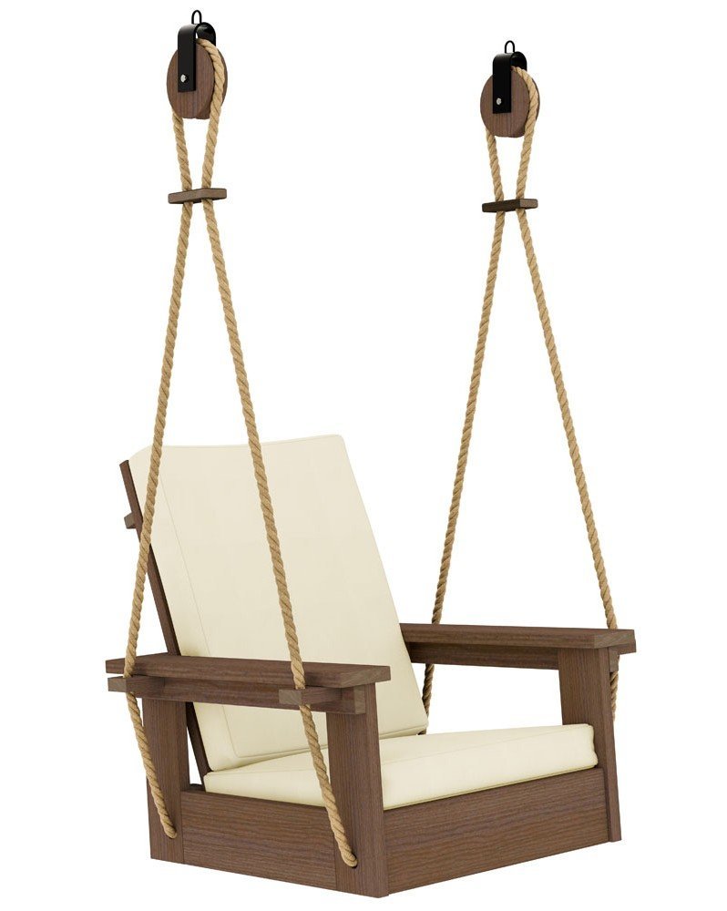 Amish Handcrafted Single Porch Swing | Poly Lumber Comfort