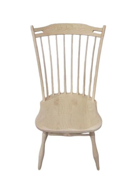 Amish Maple Wood Straight Back Windsor Chair Set In-Stock
