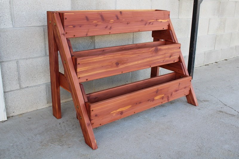 Three‑Tier Plant Stand In Solid Cedar | DutchCrafters