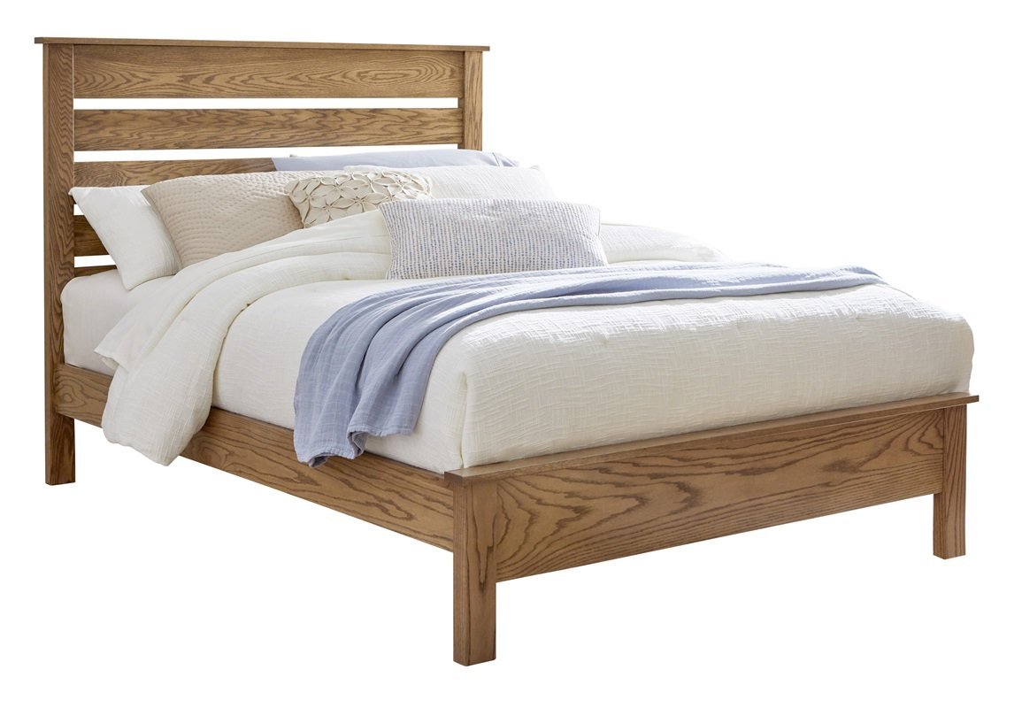 Modern Simple Wood Horizontal Slat Bed from DutchCrafters Amish