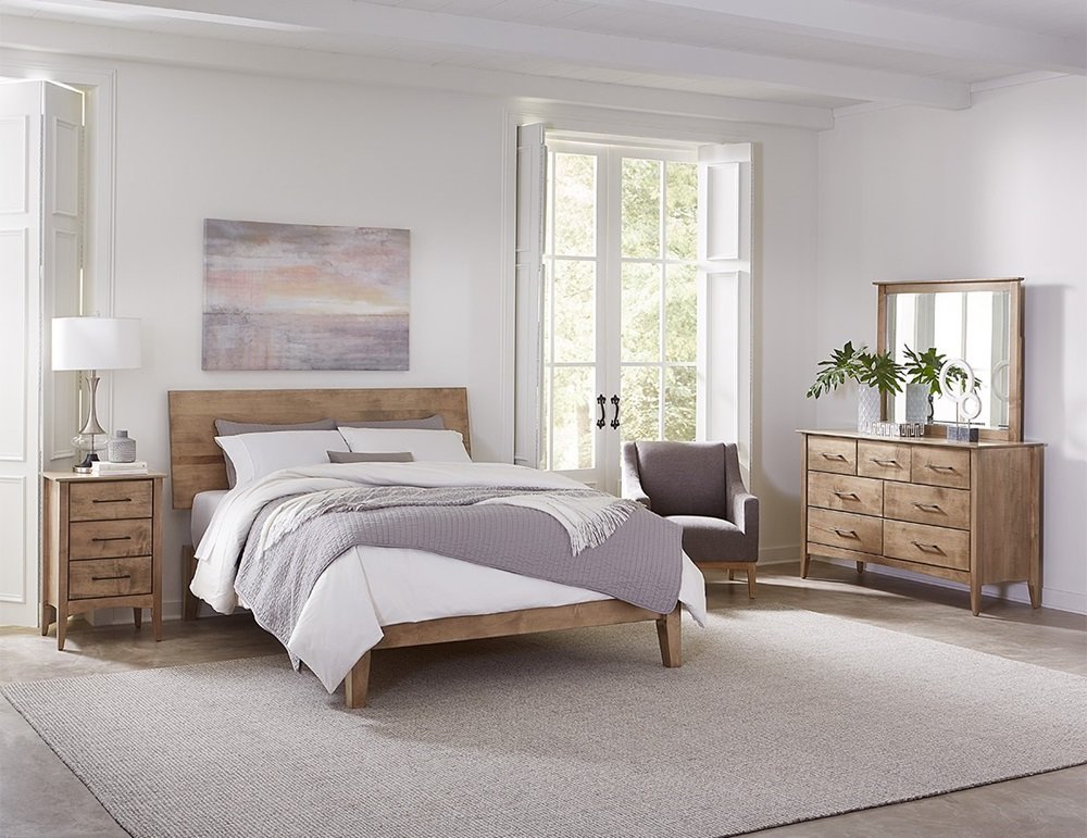 Amish Eloise Modern Chifferobe with Sliding Mirror Door