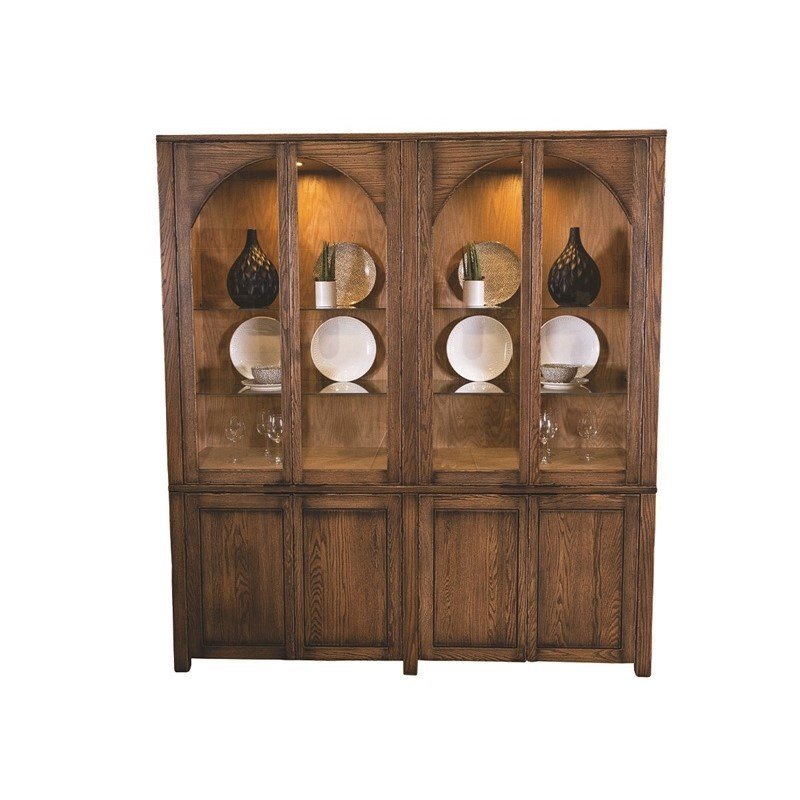 Modern 72" Hutch Cabinet with Arched Panels from DutchCrafters Amish