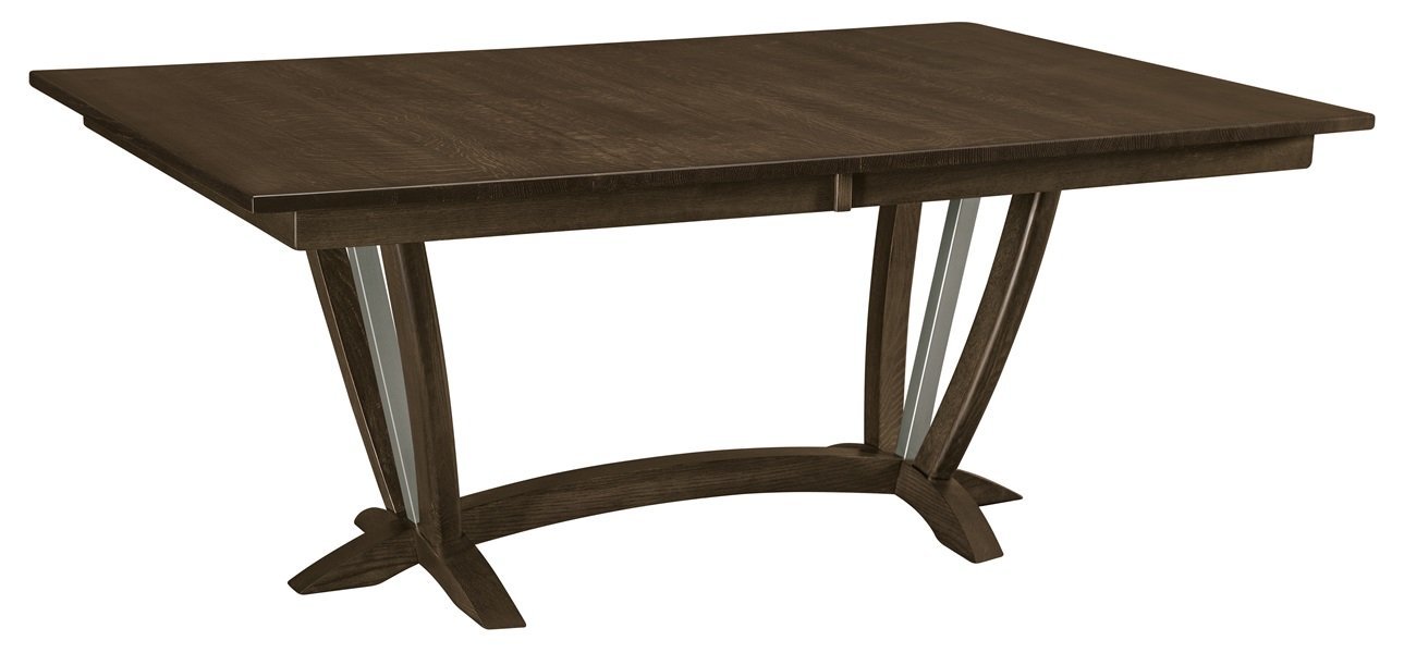 Modern Solid Wood and Metal Trestle Dining Table from DutchCrafters