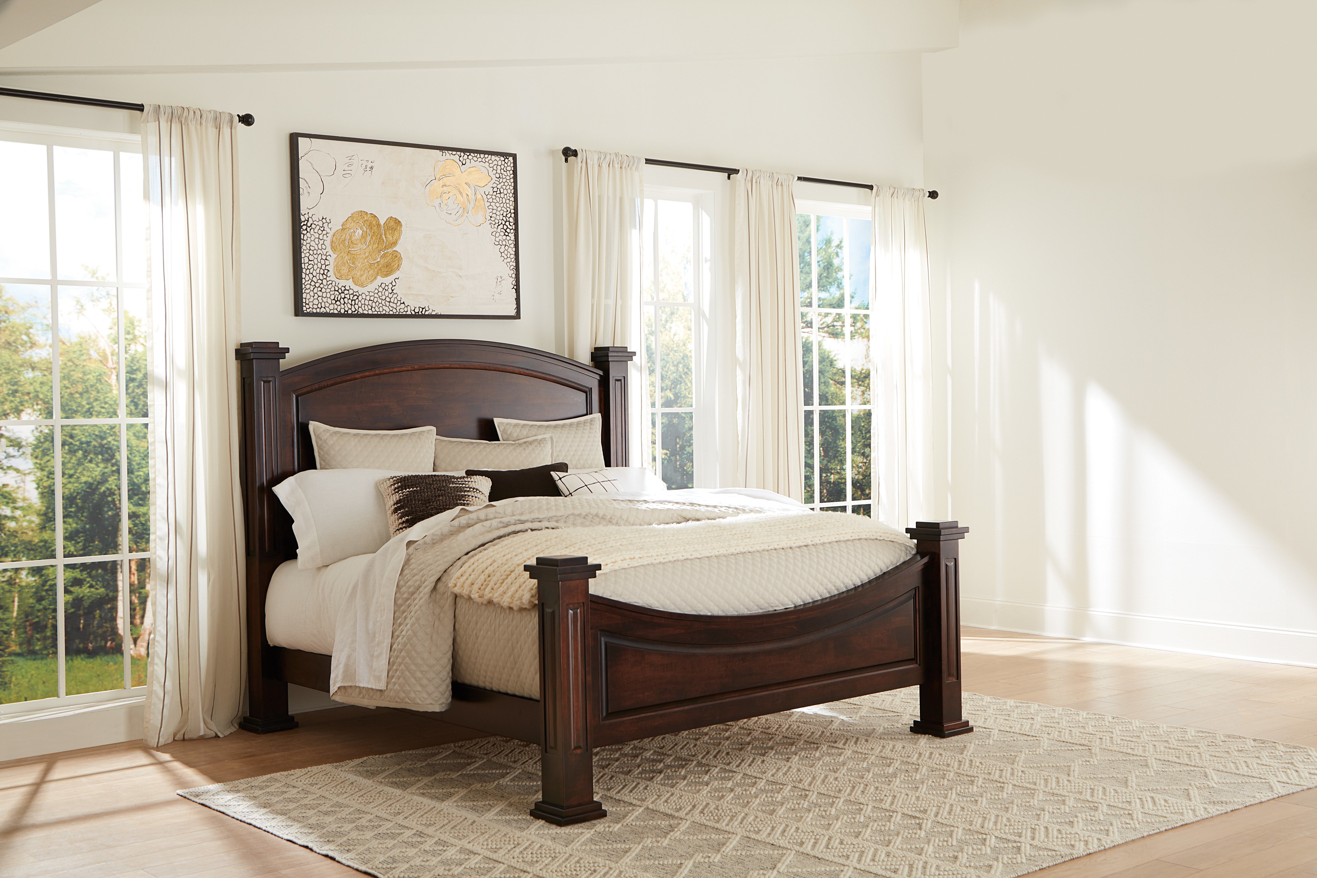Amish William Arched Panel Poster Bed Quick Ship