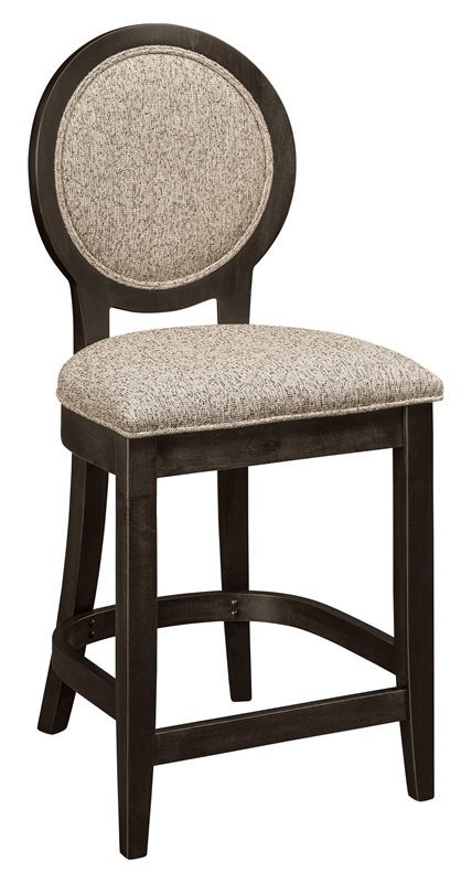 Upholstered Round Back Stool | Counter and Bar Height | Amish Made