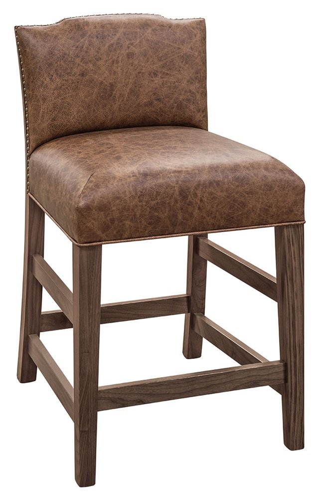 Custom Upholstered Counter and Bar Stool - Amish Handcrafted