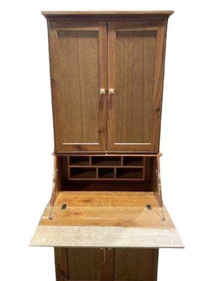 Amish Outlet Rustic Cherry Secretary Desk with Hutch Top In Stock